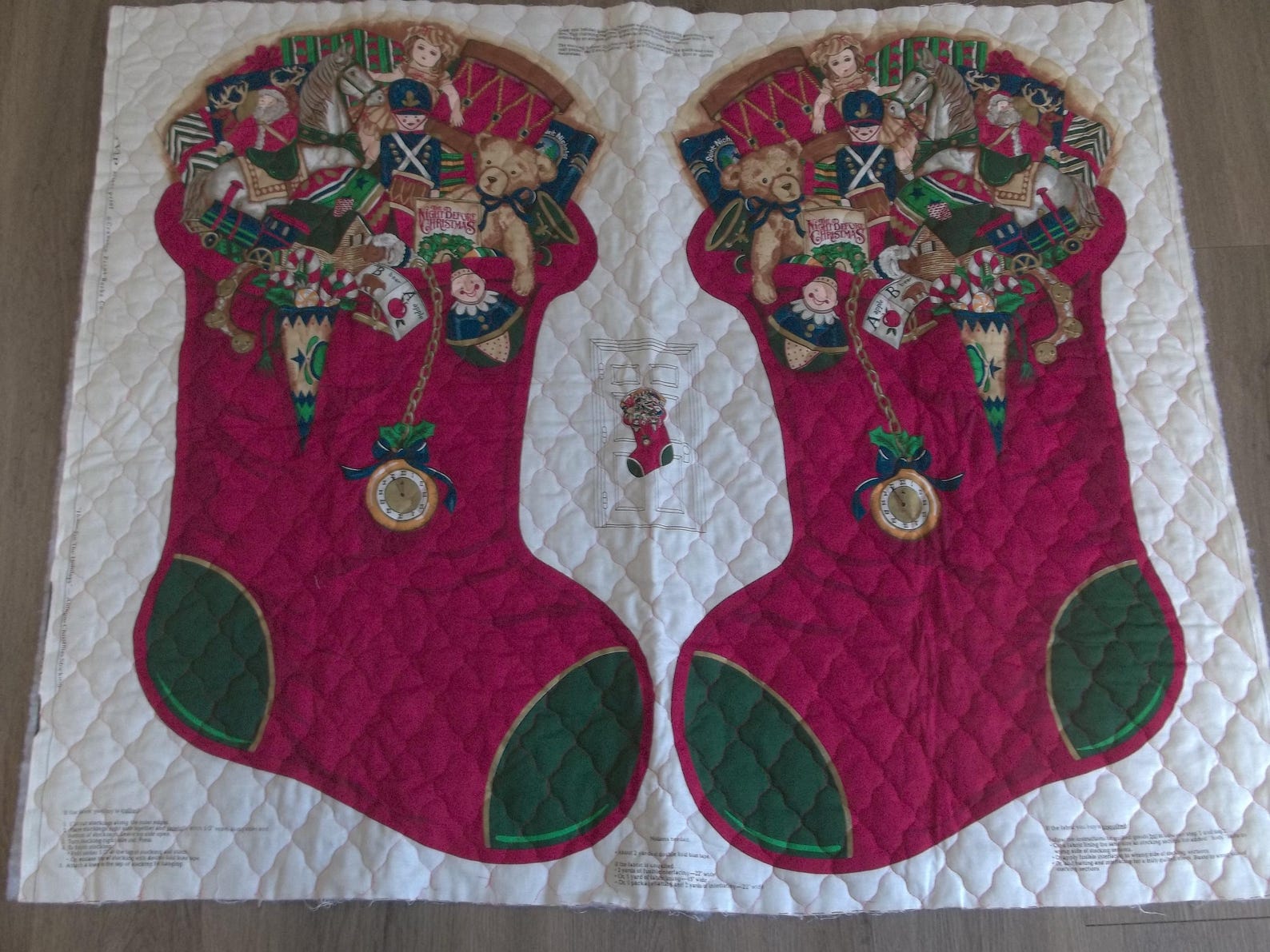 Home for the Holidays Jumbo Christmas Stocking Craft Panel Quilted - Etsy