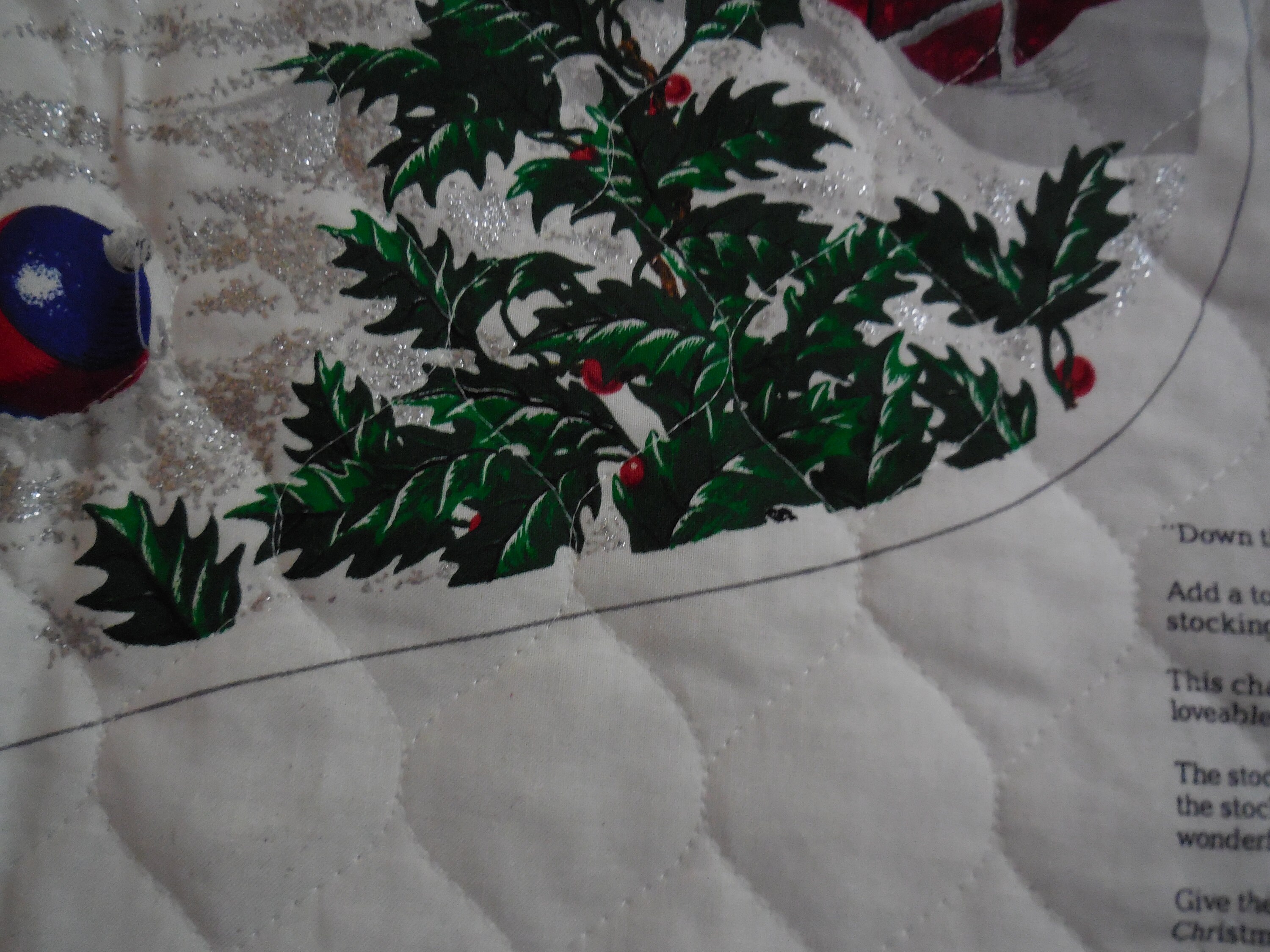 Vintage Cranston Santa's Visit Jumbo Christmas Stocking Craft Panel ...