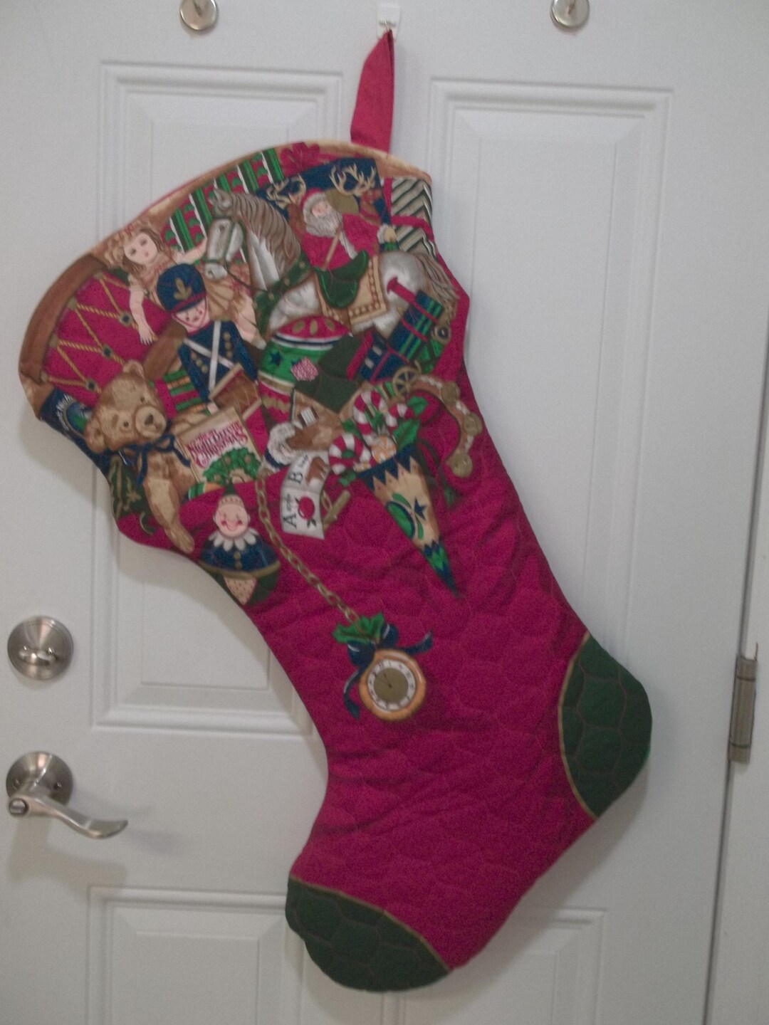 Vintage Cranston Home for the Holidays Jumbo Christmas Quilted Stocking ...