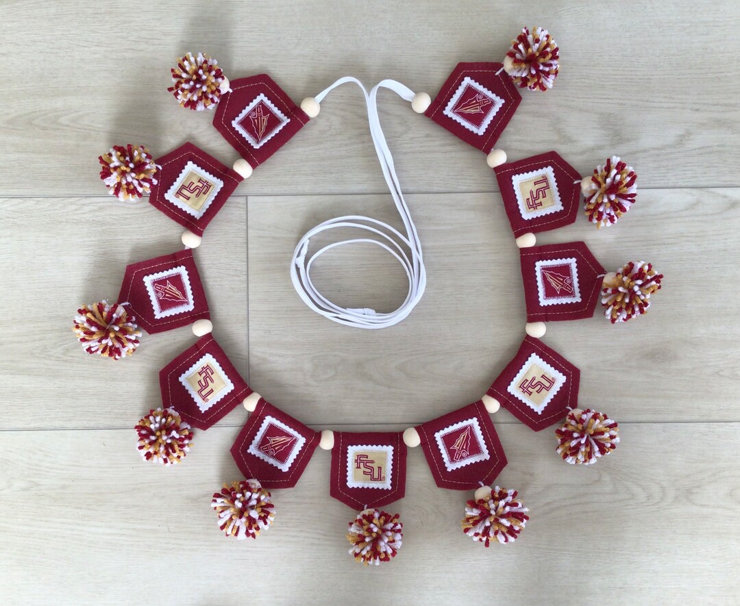 Florida State Seminoles Mini Pom Pom Bunting, Celebration Decor, Wall ...