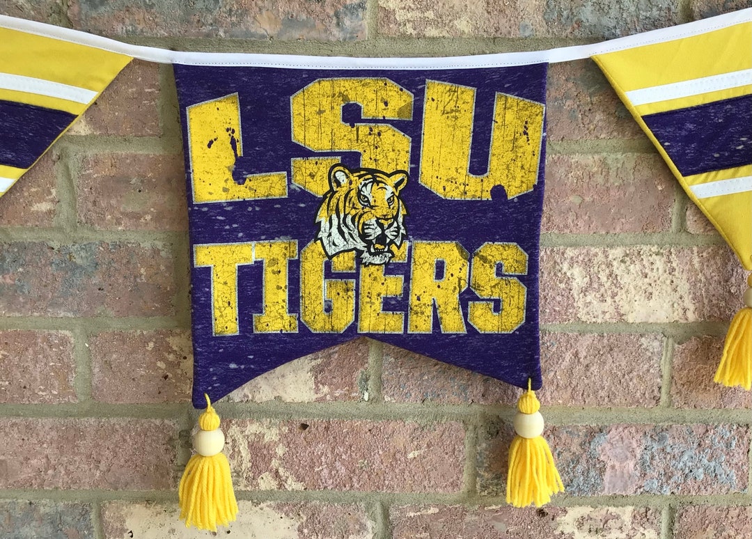 LSU Tigers Party Decor, Celebration Bunting, Backdrop, Wall Hanging ...