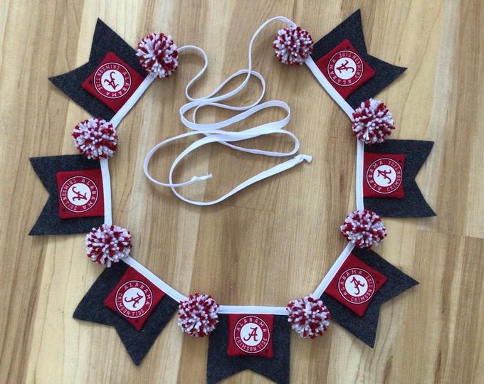 University of Alabama Mini Pom Pom Bunting-wall Hanging-party Decor - Etsy