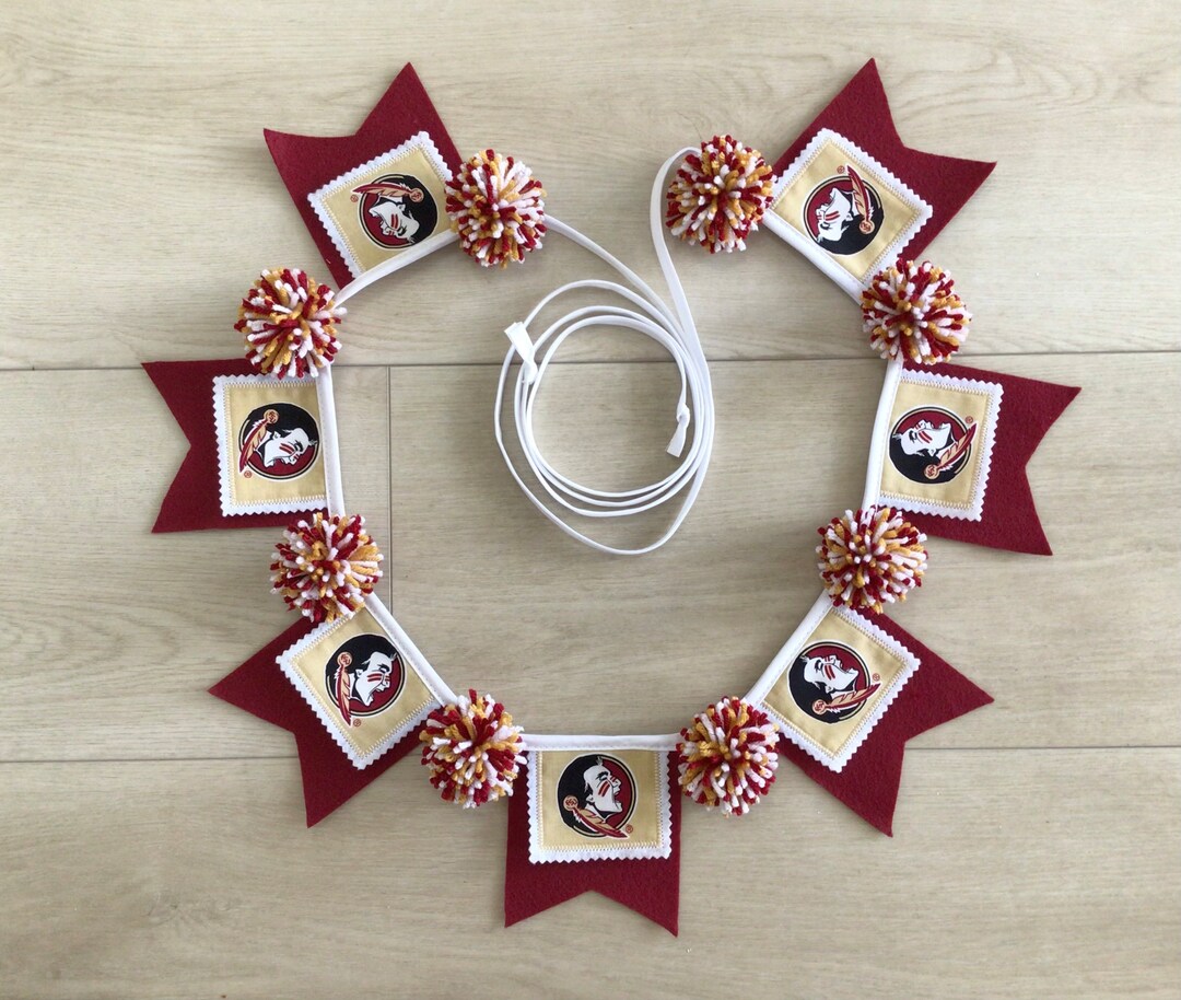 Florida State Seminoles Small 7 Flag Pennant Banner-pom Pom Bunting ...