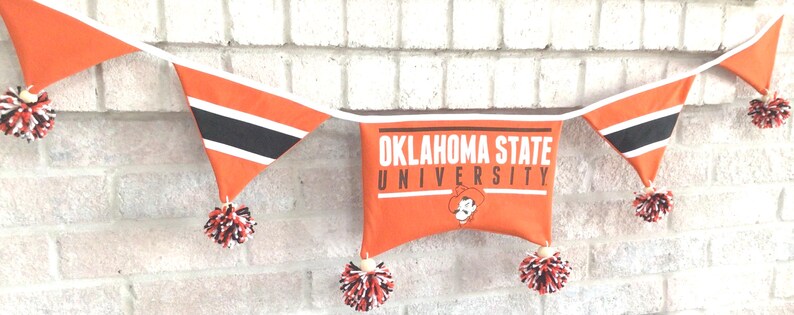 Oklahoma State Cowboys Pennant Banner, Bunting, Party Decor, Backdrop ...