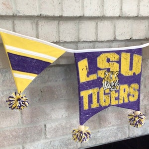 LSU Tigers Party Decor, Celebration Bunting, Backdrop, Wall Hanging ...
