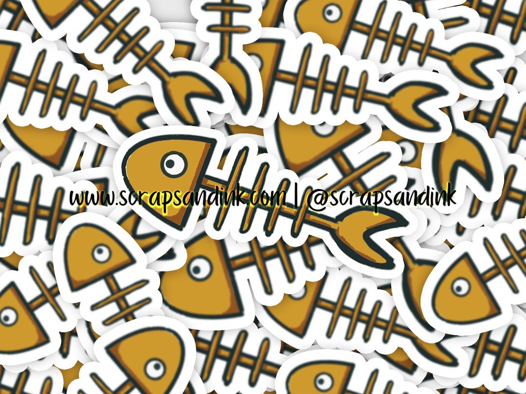 Funny Fish Bone Stickers - Sardine Decal Set of 3 - Etsy UK