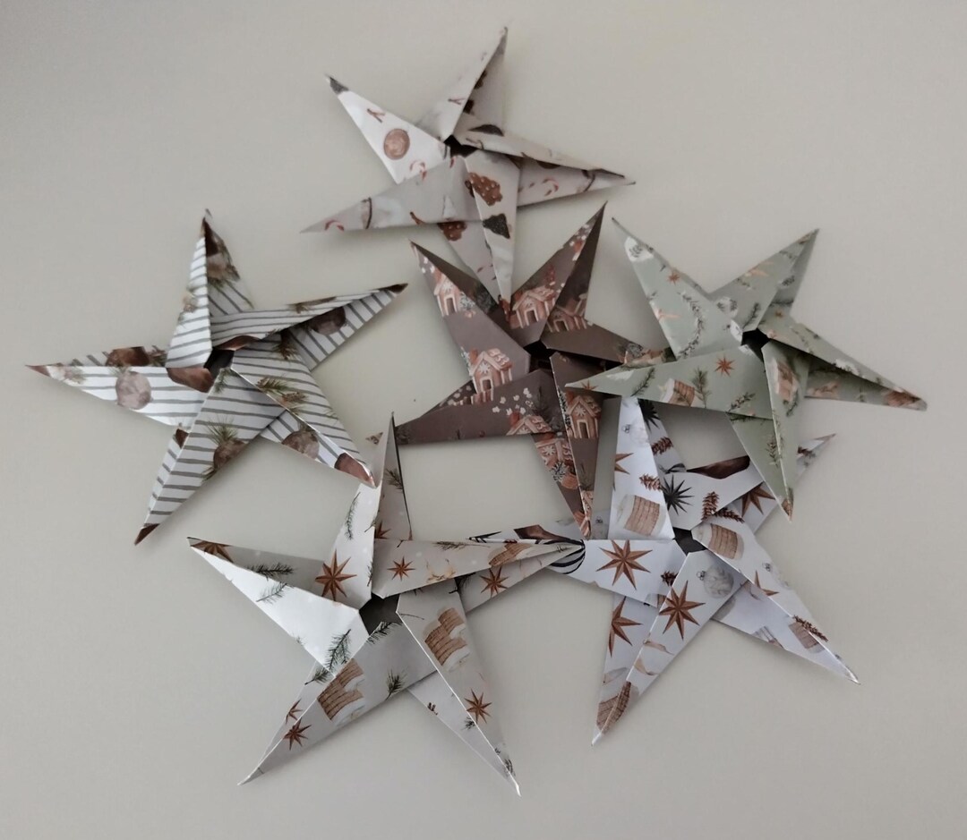 Handmade Origami Large Stars: Christmas Paper Decorations, Festive Gift ...
