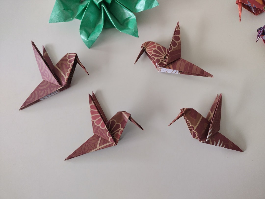 Set of 4 Handmade Origami Little Flying Hummingbirds With Kimono ...