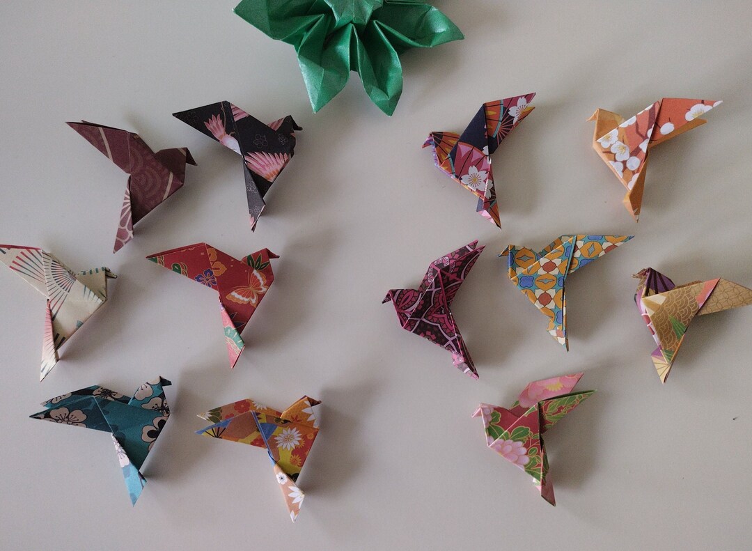 Handmade Origami Little Flying Birds (set of 12): Kimono Patterns ...