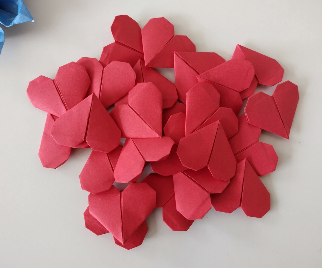 Handmade Origami 4 Cm Hearts: Coloured Party Favours, Gift Toppers (set ...