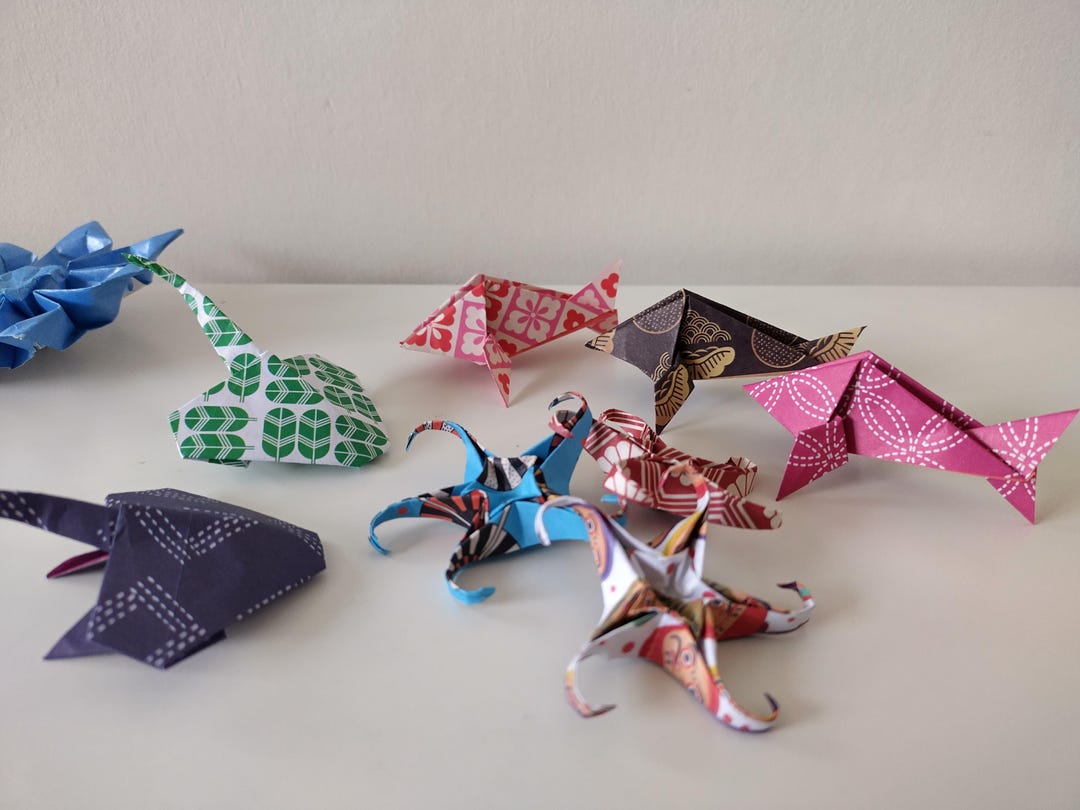 Origami Sea Creatures (set of 8): Japanese Design Paper Fish, Starfish ...