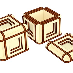 Gift Box Set Laser Files, SVG DXF Layered Box Plans for Laser Cutting ...
