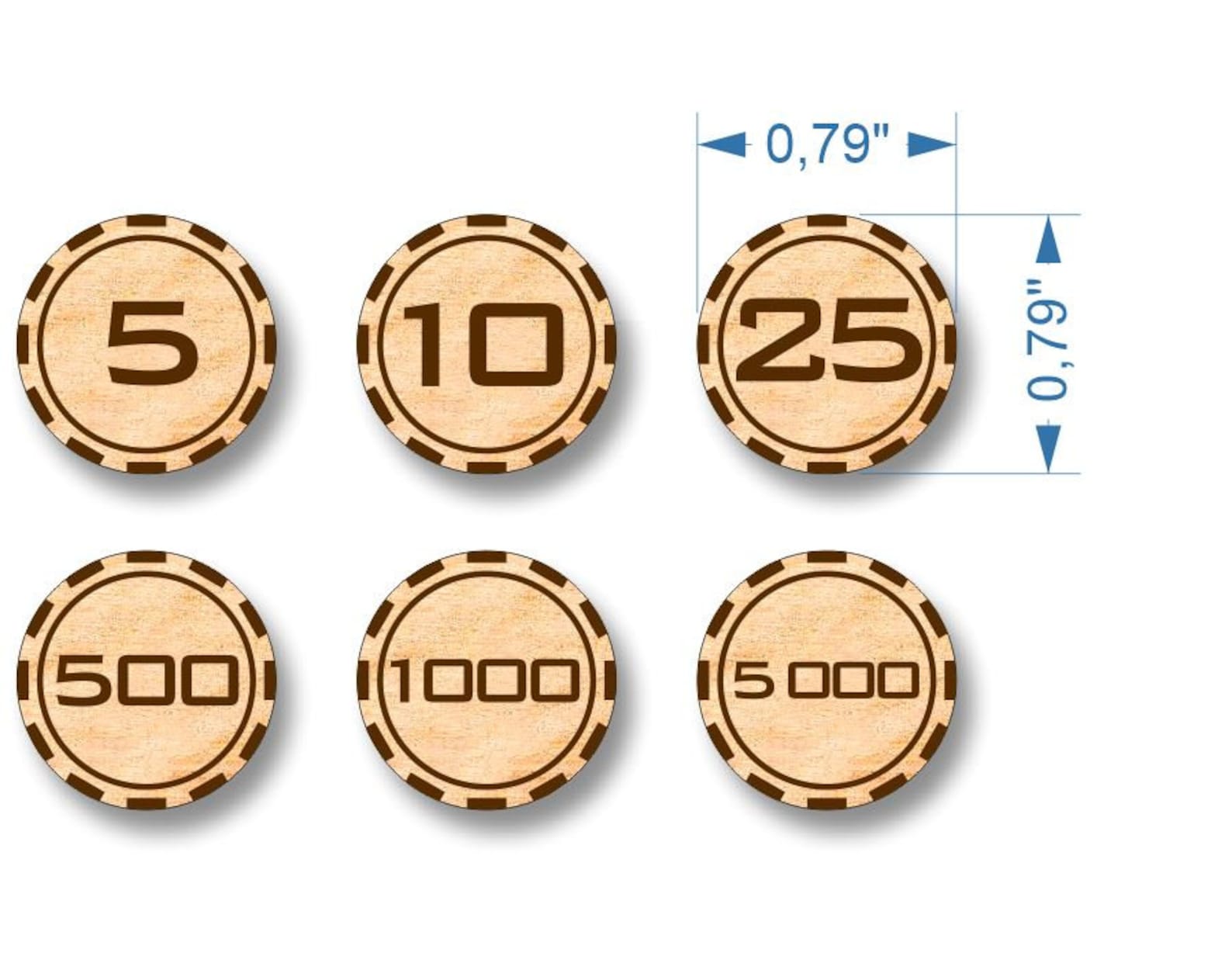 Laser Cut Wood Dxf Files for Laser Engraved Poker Chips Laser - Etsy