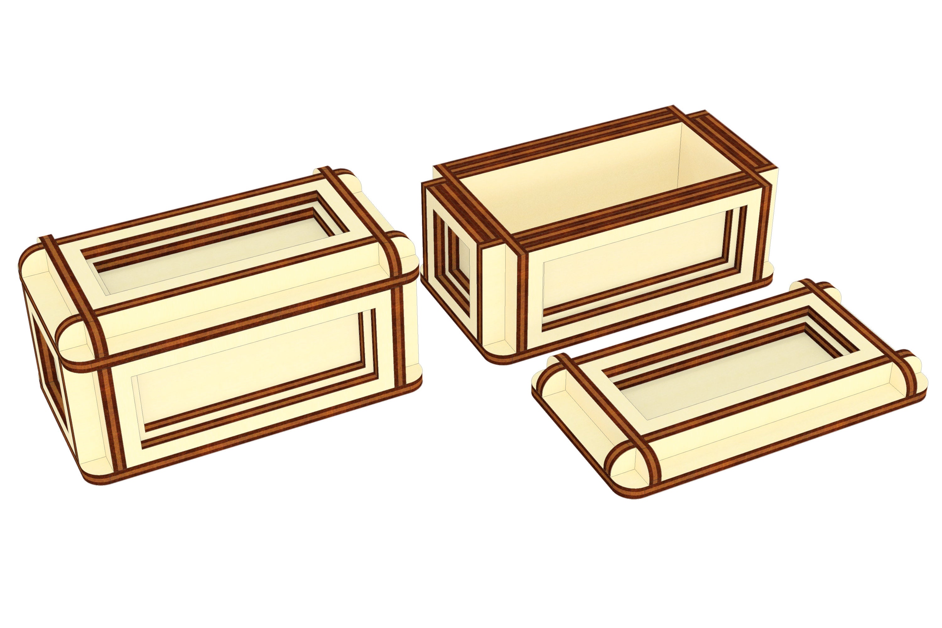 Gift Box Set Laser Files SVG DXF Layered Box Plans for - Etsy