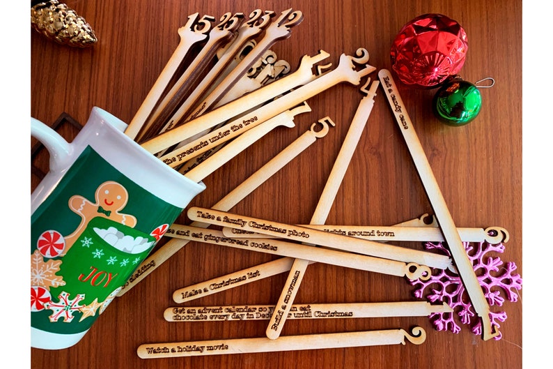 Advent Calendar Sticks Laser Cut File SVG Plan for Laser - Etsy