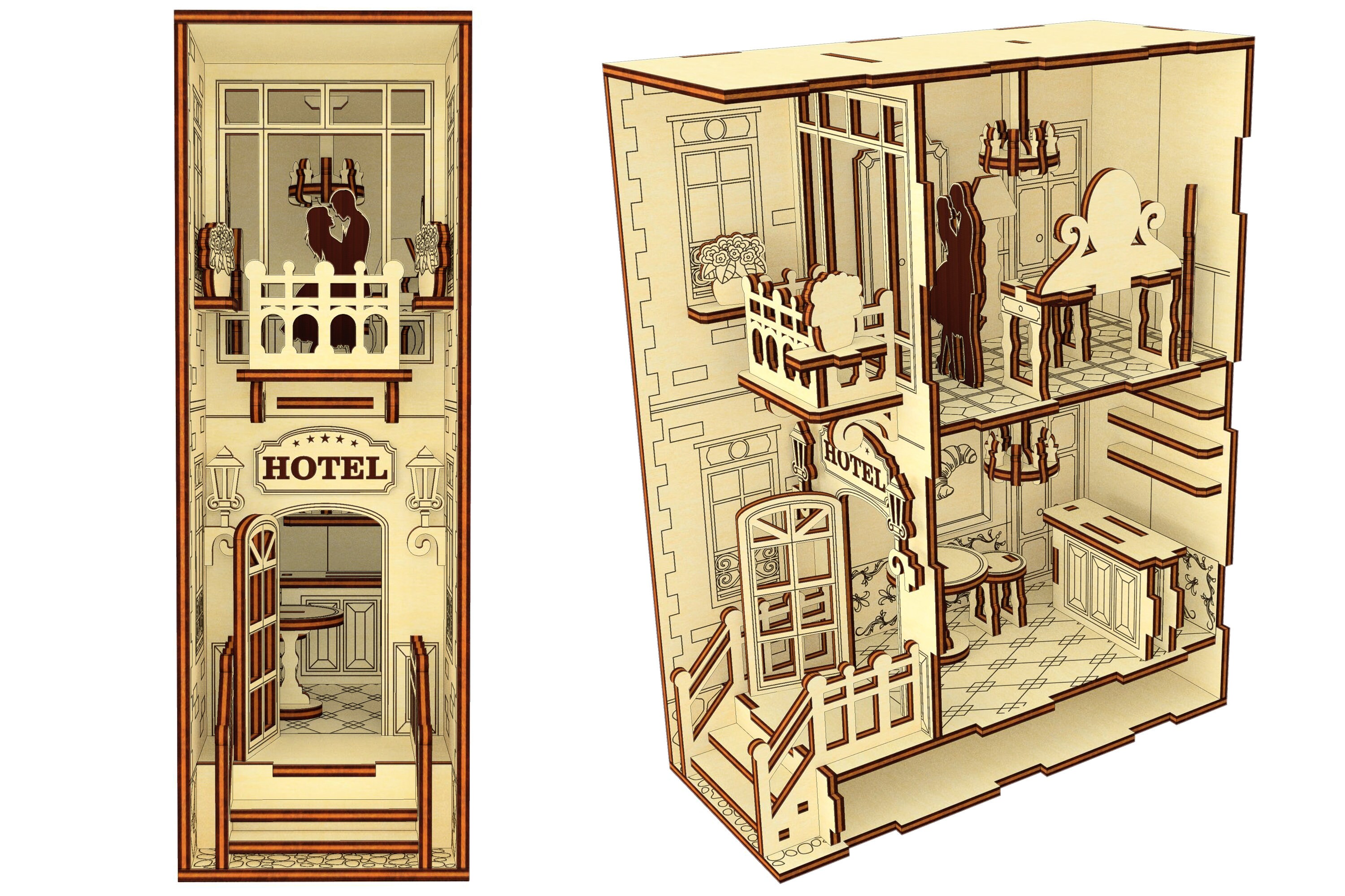 Hotel Book Nook SVG Laser Cut Files: Vector Plan (digital File) - Etsy ...