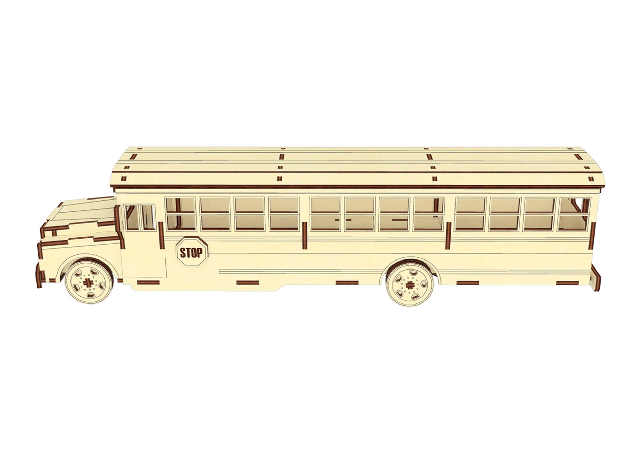 School Bus Laser Cut File Glowforge Plan 3d Puzzle - Etsy Canada
