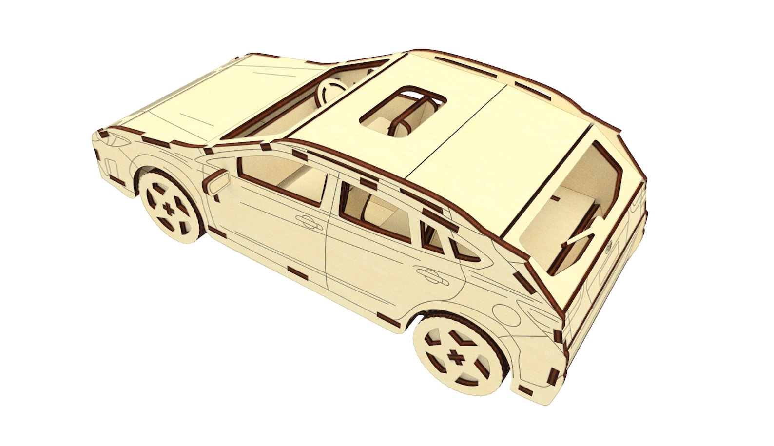 Modelo de coche deportivo de madera - Archivo cortado con láser ...