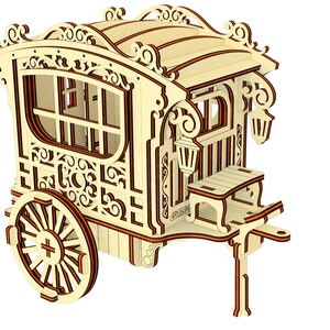 Carriage With Horses Laser Cut File: Nomad Wagon SVG DXF Plan - Etsy