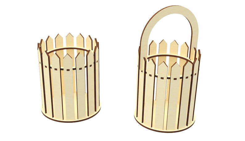 Laser Cut Easter Bucket Dxf Files for Laser Glowforge Files | Etsy