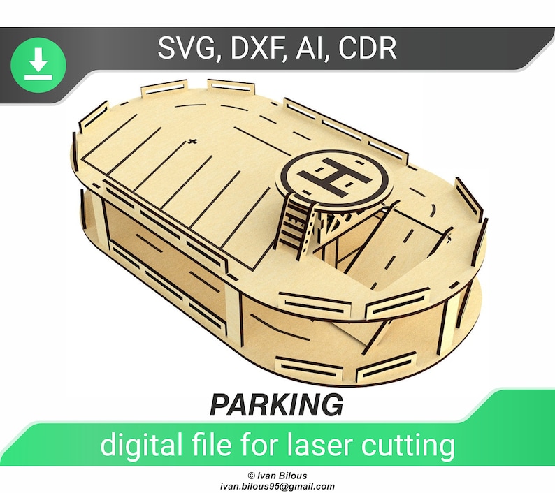 Laser Files Dxf Parking Model Dxf Files for Laser Cut Files - Etsy