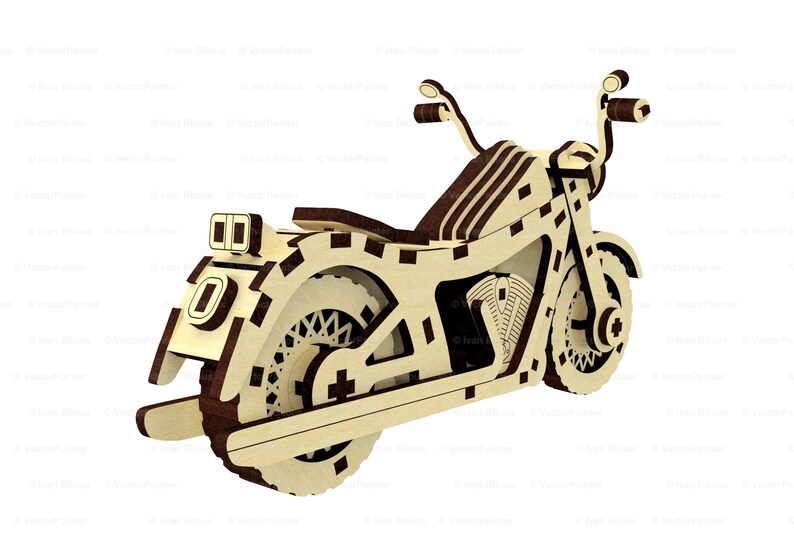 Motorcycle Laser Cut File, SVG Bike Model Vector Template CNC Plans ...