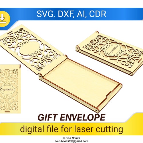 Cash Envelope Laser Cut Files Pattern for Laser Cutting - Etsy