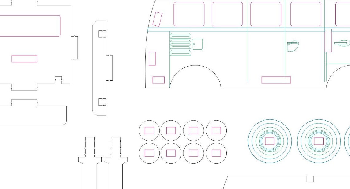 Laser cut model dxf files for laser template car model for | Etsy