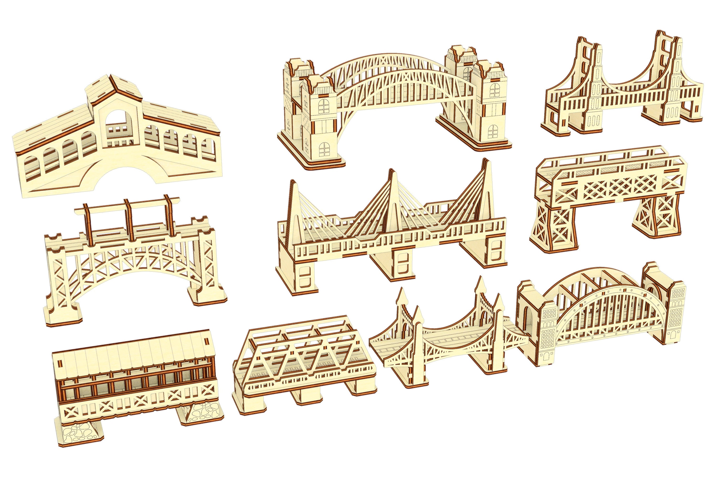Bridges Miniature Laser Cut Files SVG Plan for Laser - Etsy Australia
