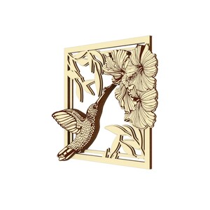 Hummingbird Laser Cut 3d Picture - SVG Layered Laser File, Digital Plan ...