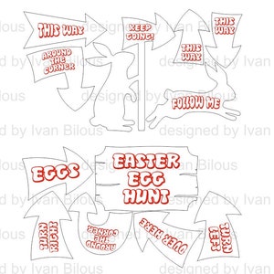 Easter Egg Hunt Signs: Laser Cut File for Cutting Machines, Vector ...