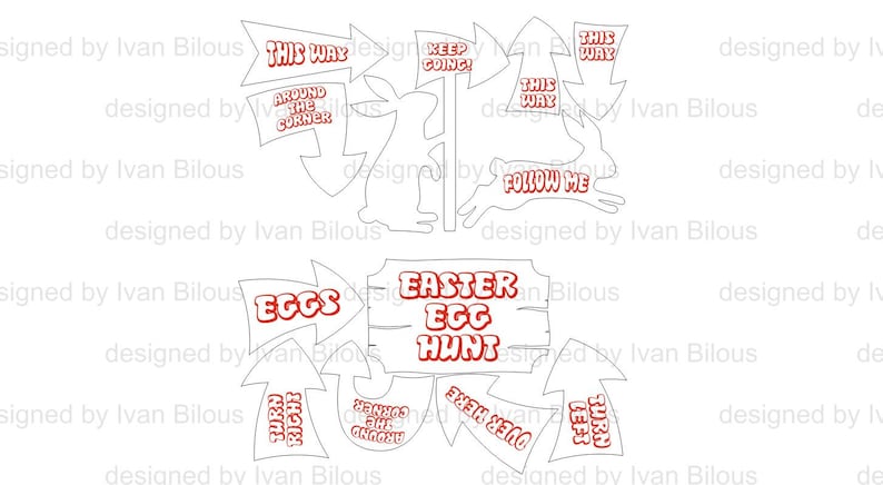 Easter Egg Hunt Signs: Laser Cut File for Cutting Machines, Vector ...