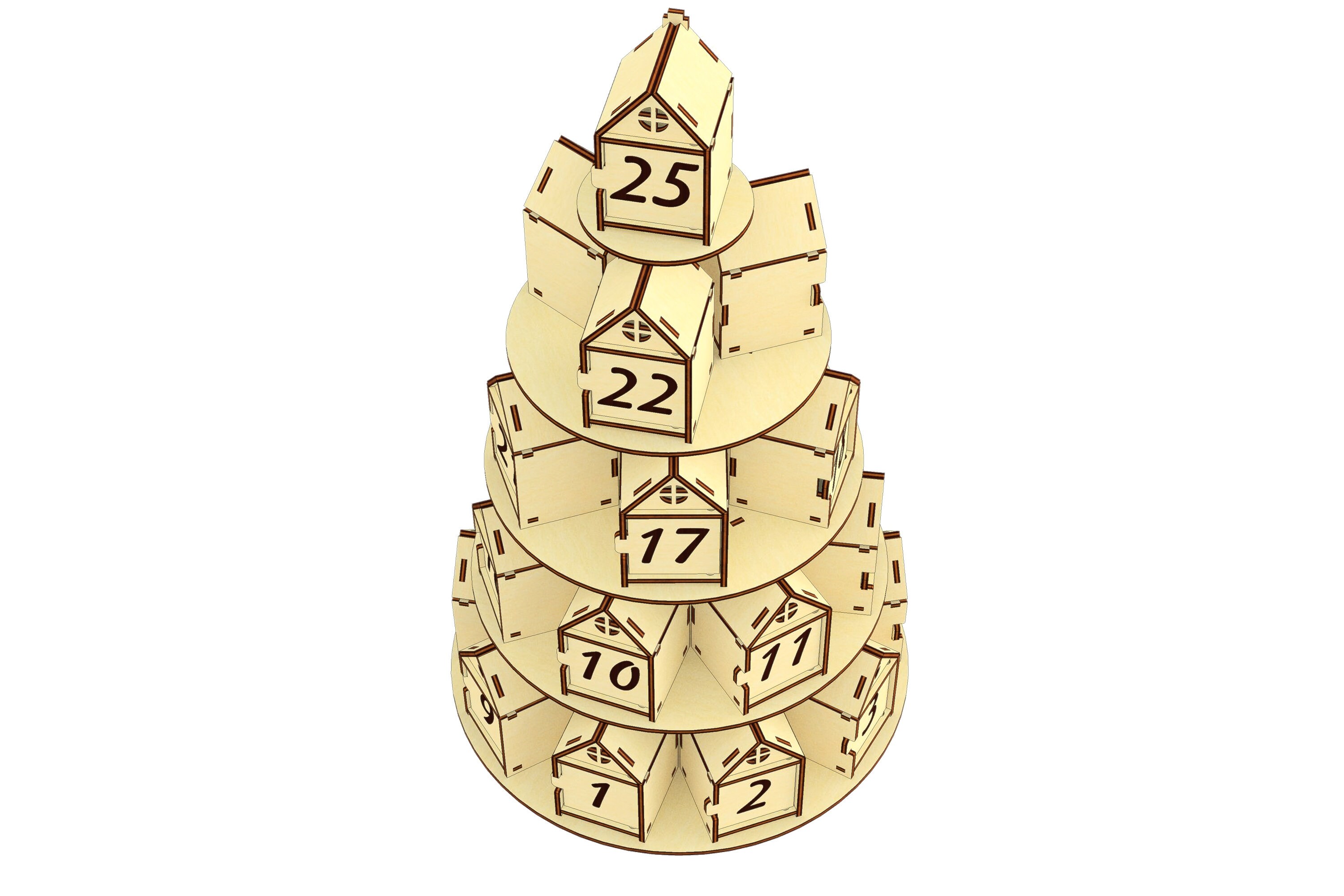 Advent Calendar Christmas Tree Laser Cut Files Glowforge - Etsy