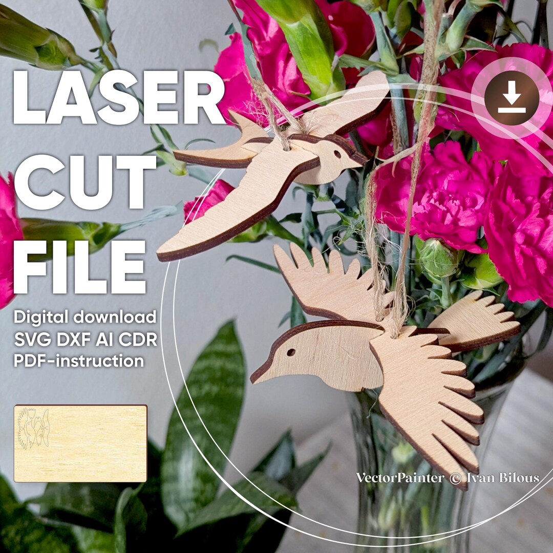 Birds 3D Puzzle Laser Cut File: Plywood Craft SVG DXF (digital Download ...