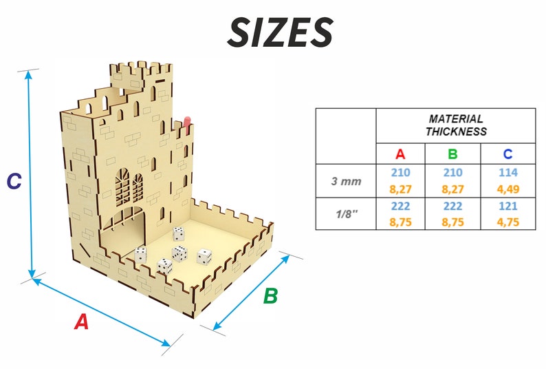 Dice Tower SVG Laser Cut File Castle Tower for Board Games - Etsy