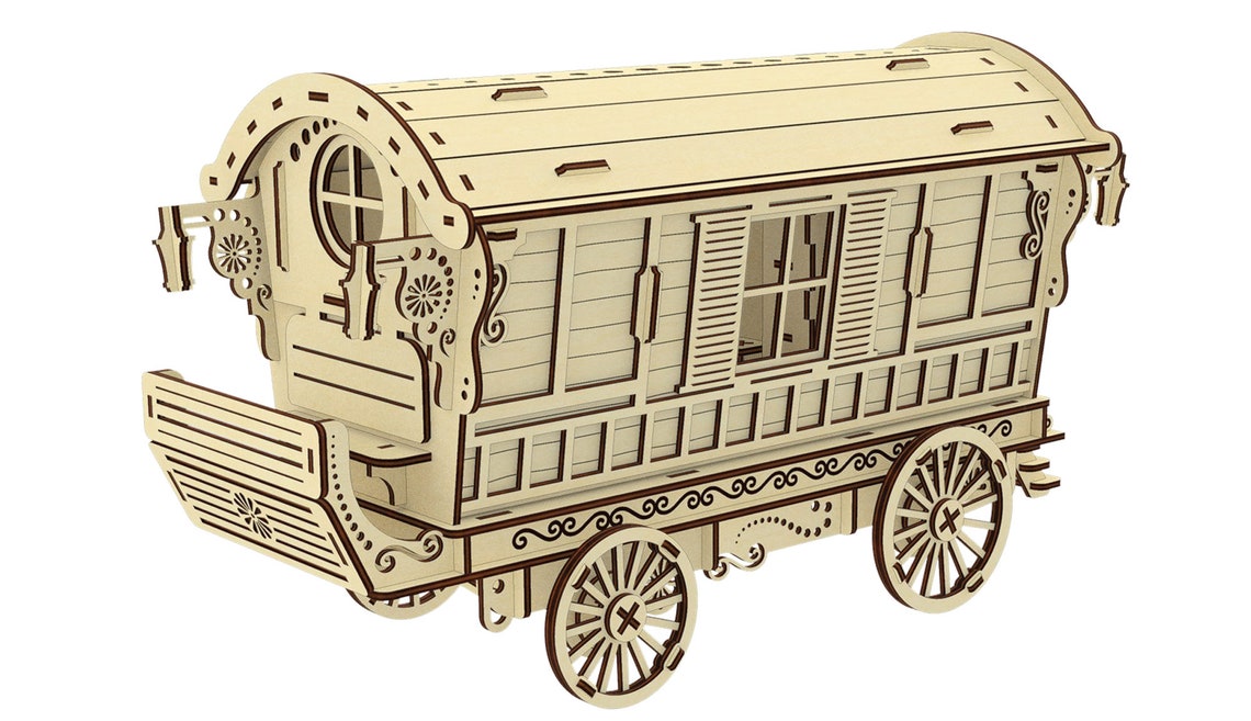 Dollhouse Laser Cut Files Svg Glowforge Laser Gypsy Wagon Dxf - Etsy ...
