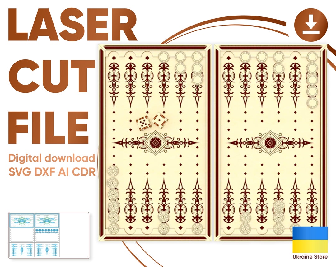 Backgammon Laser Cut Files, SVG Digital Plan for Cutting Machines - Etsy