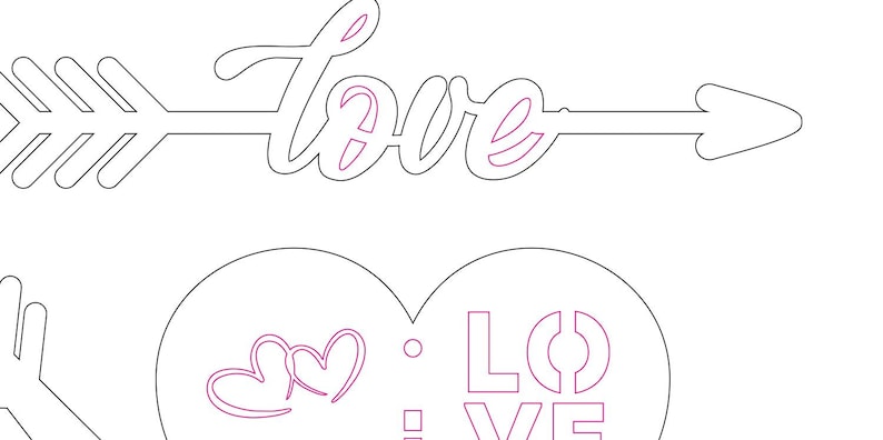 Laser Cut Love Svg Cut File Glowforge Svg Valentines Day Dxf - Etsy