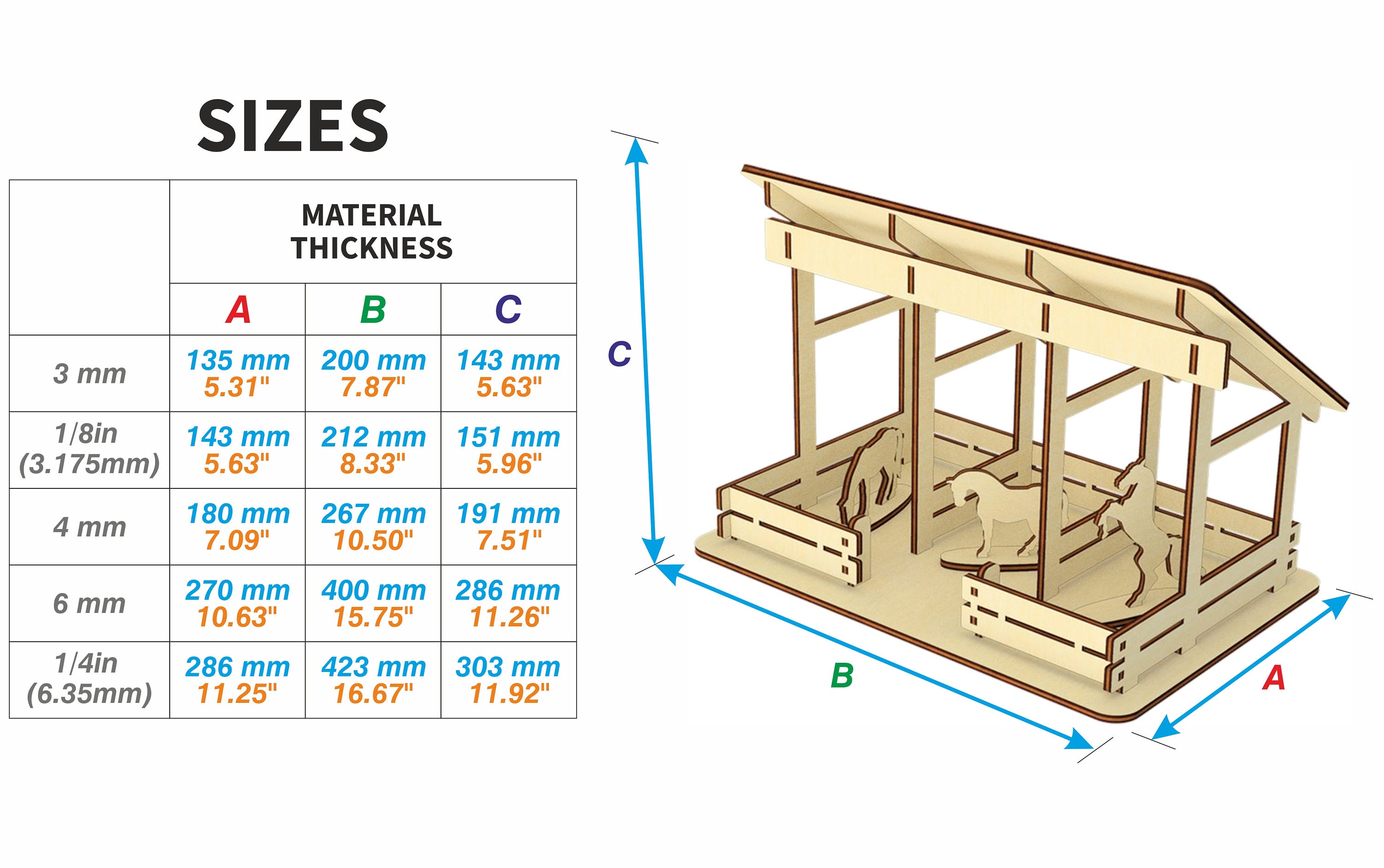 Barn Horse Stable SVG Laser Cut File Glowforge Pattern Stall - Etsy ...