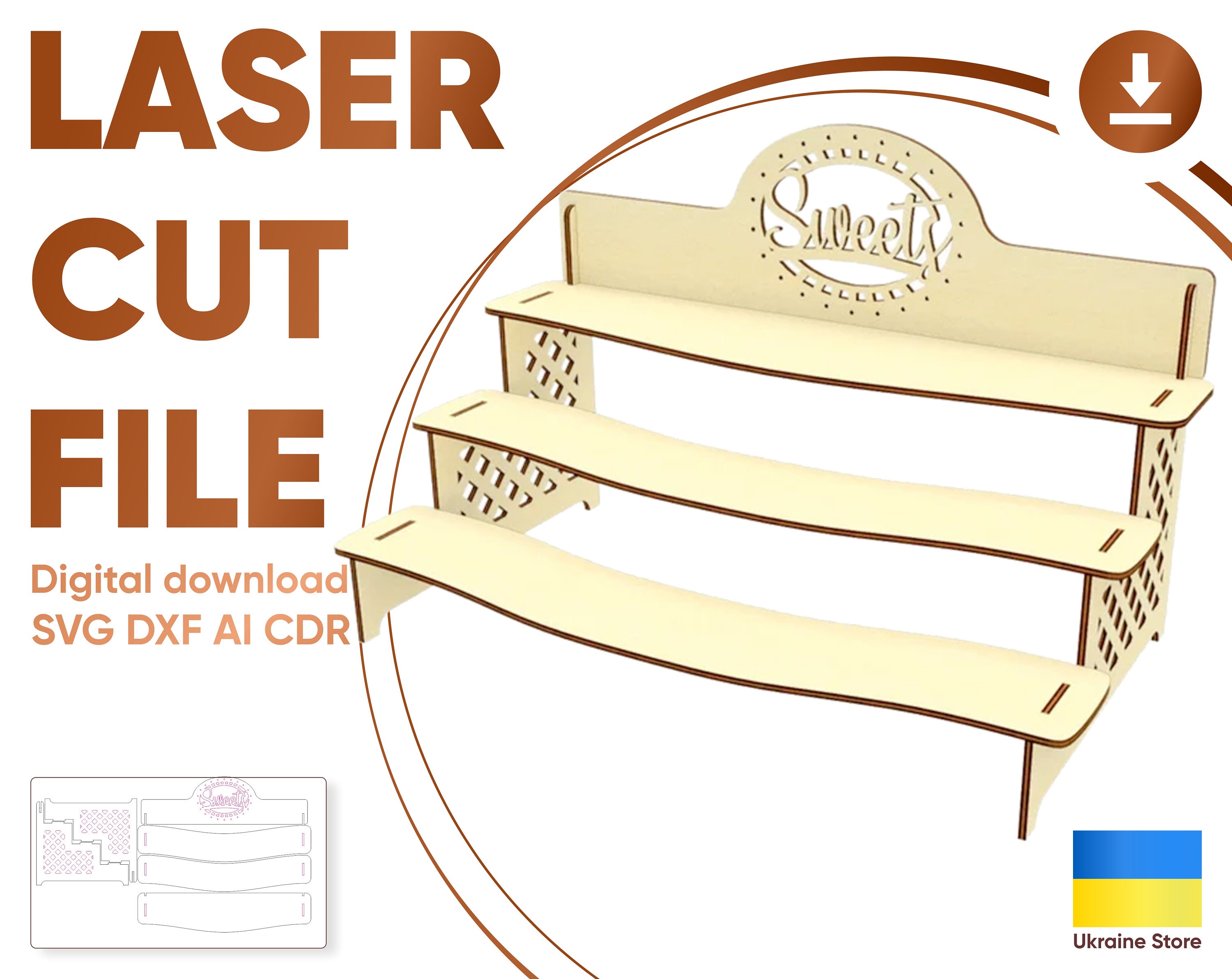 Laser Cut Cupcake Stand File, CNC Plan (digital Download) - Etsy UK