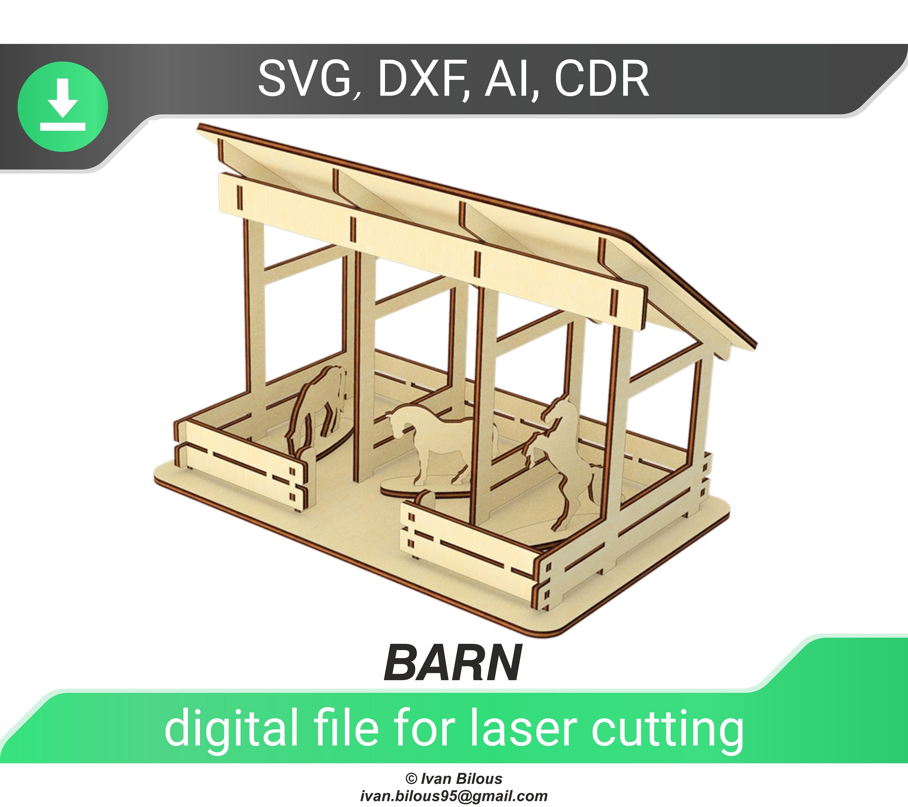 Barn Horse Stable SVG Laser Cut File Glowforge Pattern Stall - Etsy Canada