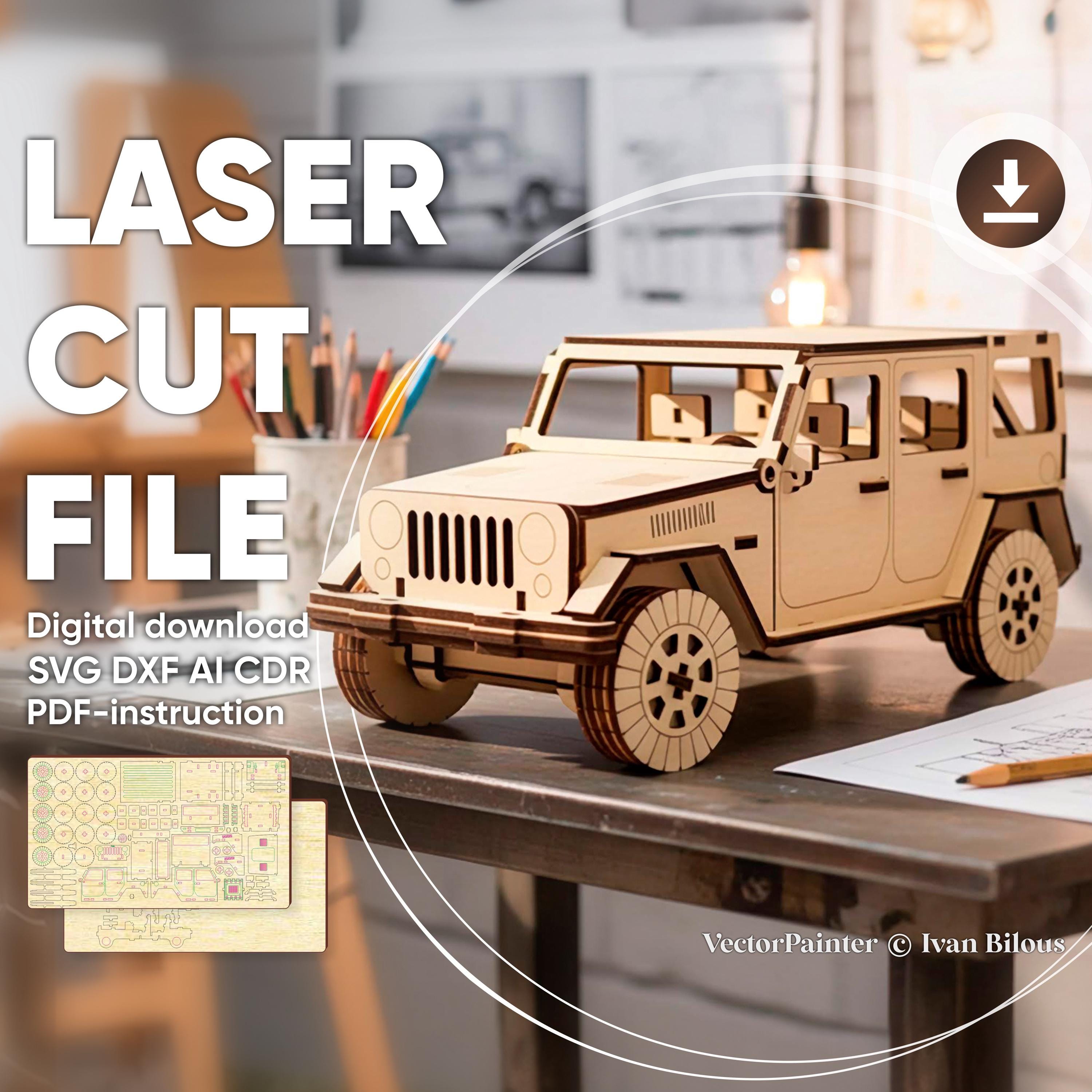 3D Off-road Vehicle Laser Cut Model: Plywood Car Design (digital ...