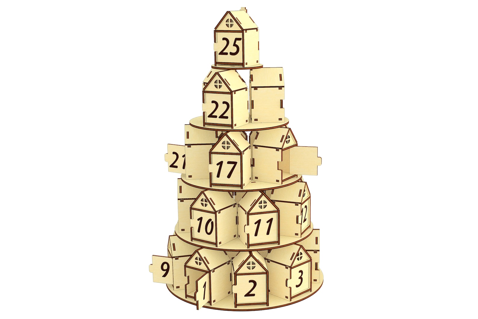 Advent Calendar Christmas Tree Laser Cut Files Glowforge - Etsy Canada