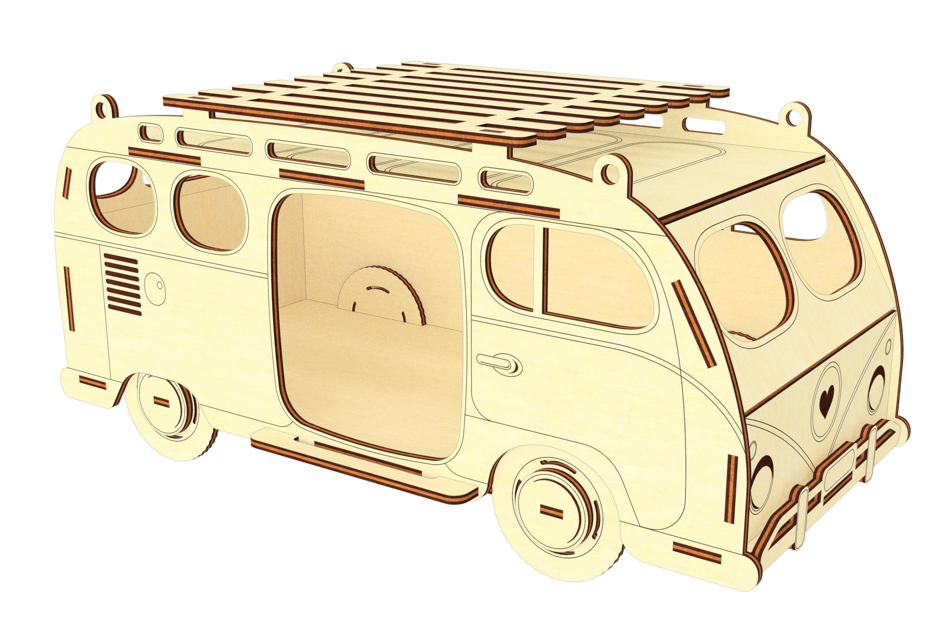 Camper car birdhouse laser cut files Glowforge svg | Etsy