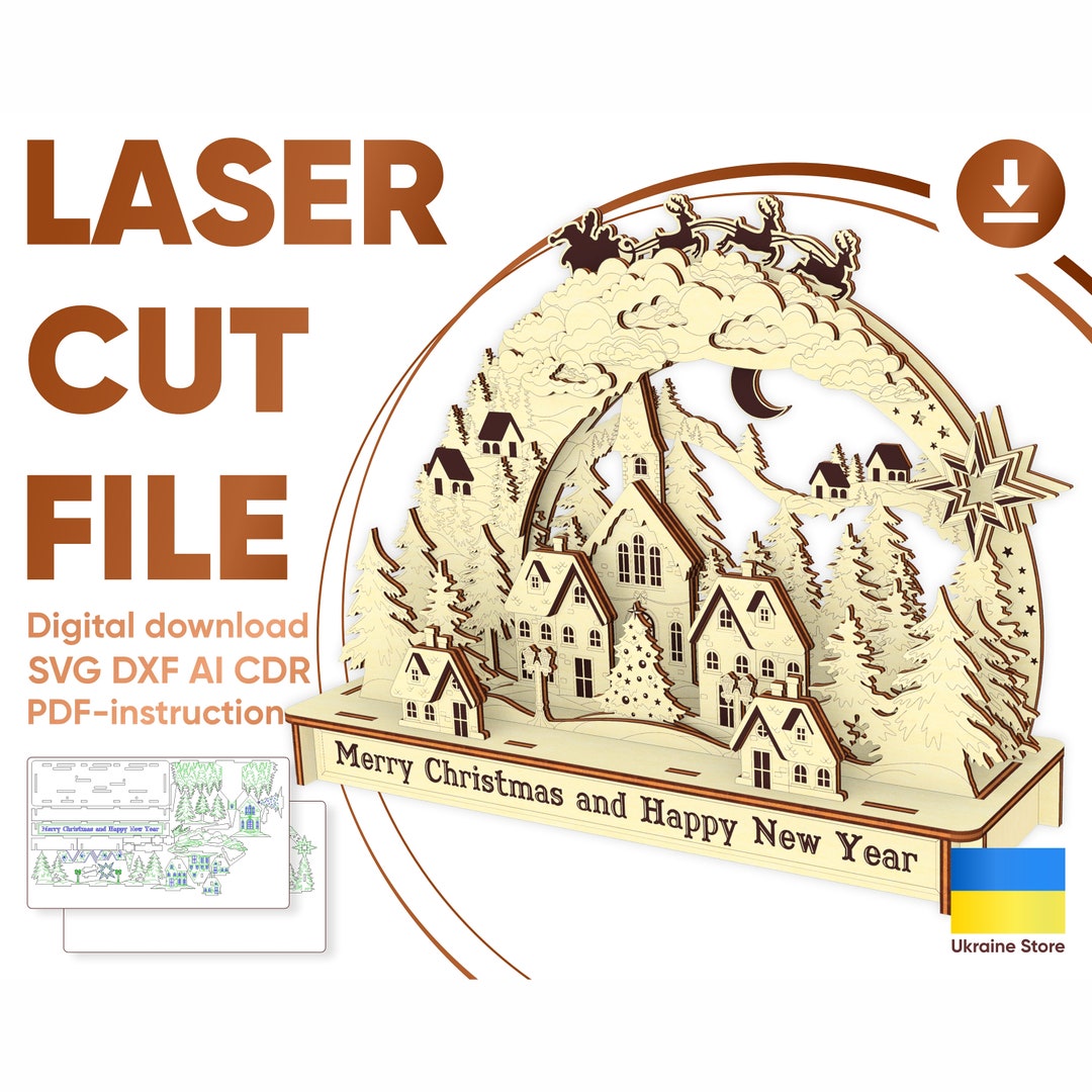 Christmas Arch Laser Cutting File With Assembly Instruction - Etsy