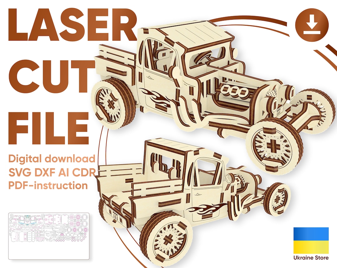 UGears Hurdy-Gurdy Kit Laser Cut Mechanical 3D Model, 40% OFF