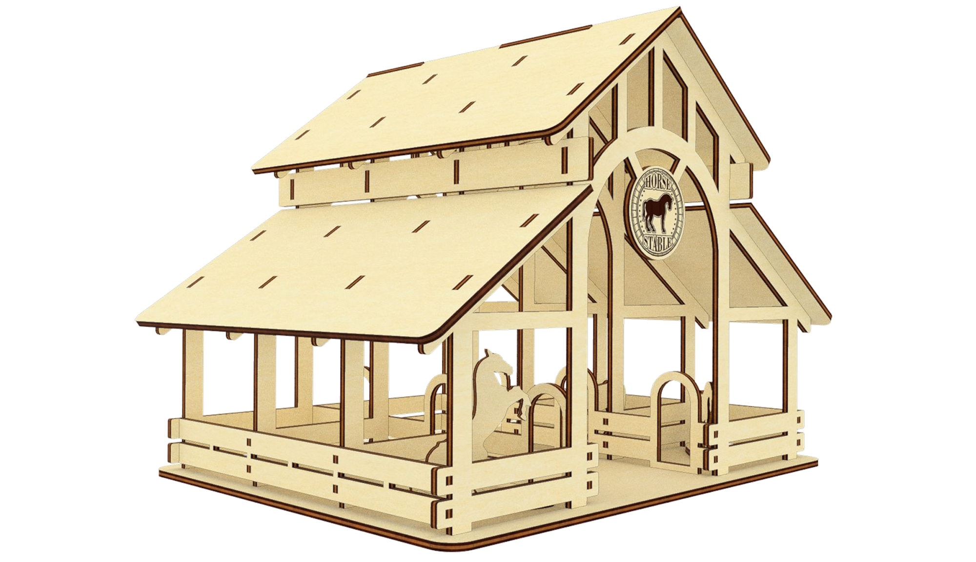 Horse stable dxf files for laser cut barn svg glowforge files | Etsy