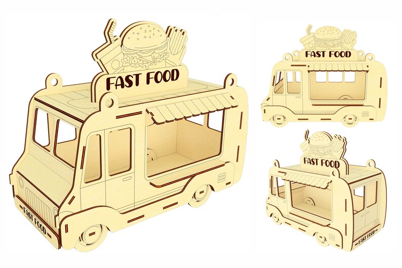 Fast Food Van Bird Feeder - Laser Cut File, SVG Wooden Project Template ...