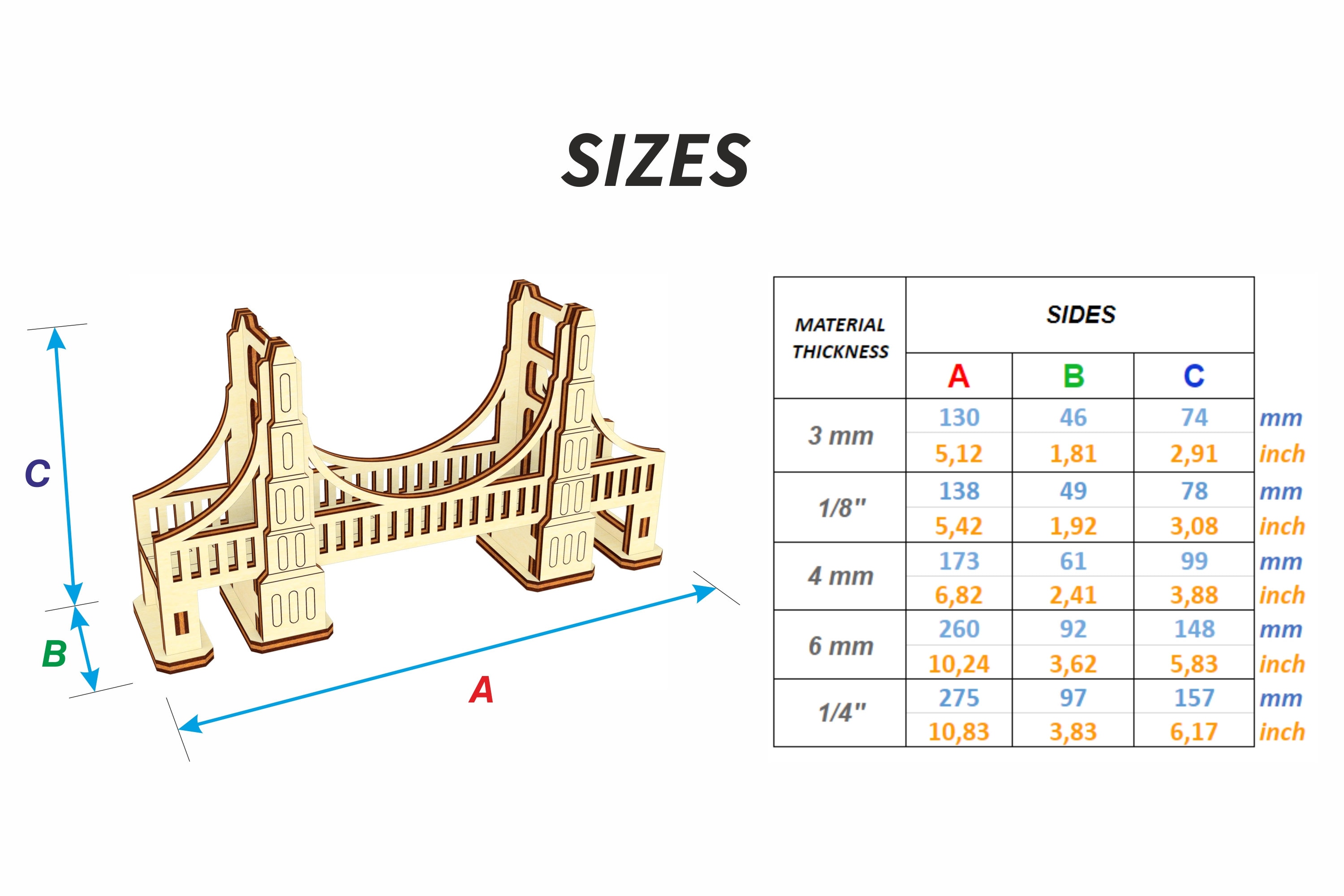 Bridges Miniature Laser Cut Files SVG Plan for Laser - Etsy Australia