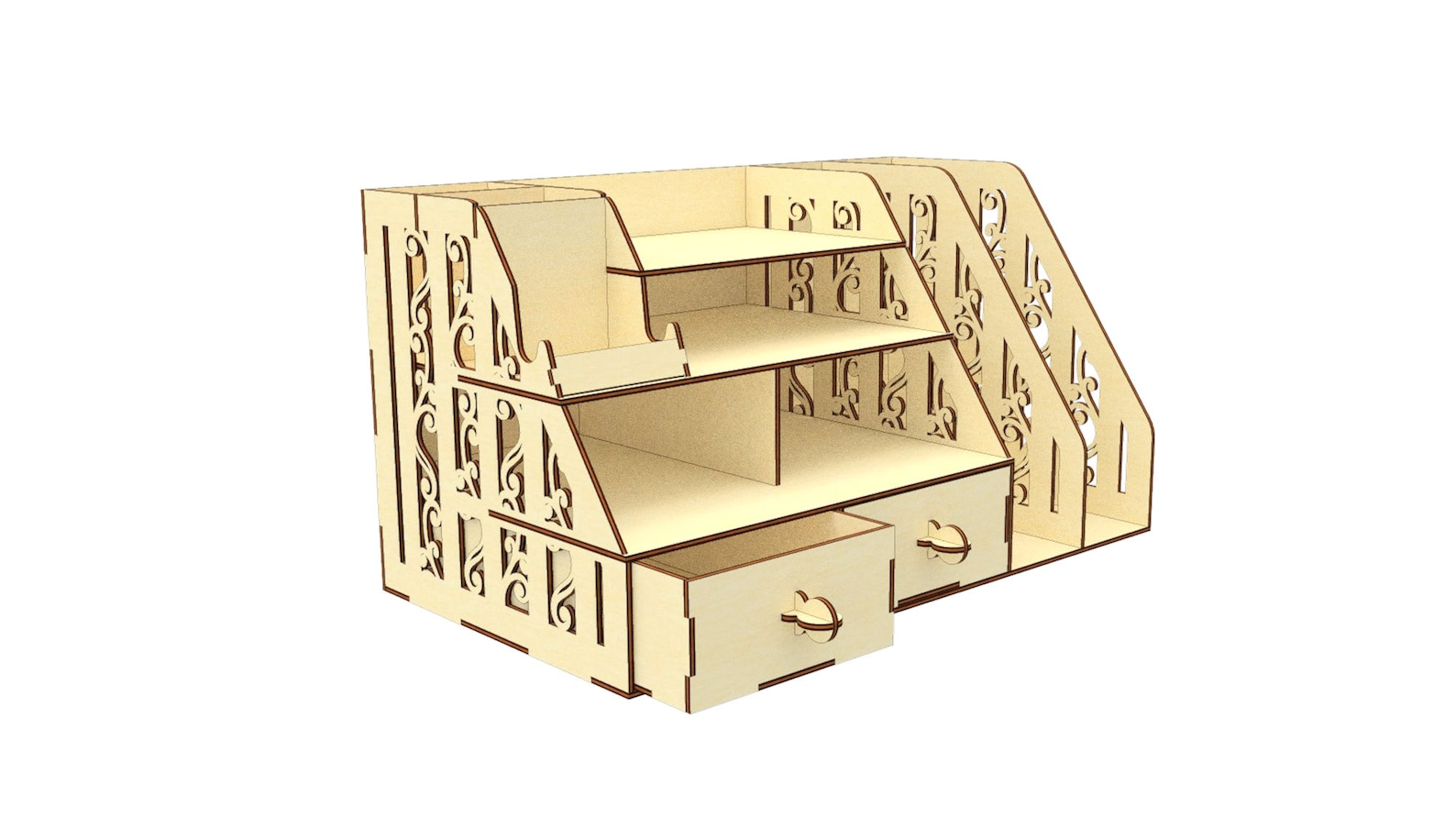 Laser Cut Files Shelf Dxf Template for Laser Files Desk Shelf Svg Cut ...